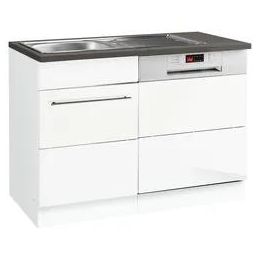Sp&uuml;lenschrank KOCHSTATION "KS-Trient", wei&szlig; (wei&szlig; hochglanz), B:110cm H:85cm T:60cm, Schr&auml;nke, Sp&uuml;lenschrank, 110 cm breit, inkl. T&uuml;r/Socke f&uuml;r Einbaugeschirrsp&uuml;ler
