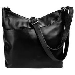 Umh&auml;ngetasche Samantha Look, Damen, Gr. B/H/T: 25cm x 20cm x 5cm onesize, schwarz, Leder, unifarben, Taschen Umh&auml;ngetasche, echt Leder, Made in Italy