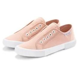 Sneaker Lascana "Slip-On-Sneaker", Damen, Gr. 35, rosa (ros&eacute;), Obermaterial: 100% Textilmaterial. Decksohle: 100% Textilmaterial. Futter: 100% Textilmaterial. Laufsohle: 100% Synthetik, unifarben, Basic, Schuhe Damenschuh Skaterschuh Sneaker low Slip-on-Sneaker Sommerschuh, Slipper, Halbschuh bequem zum Reinschl&uuml;pfen VEGAN