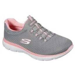 Slip-On Sneaker Skechers "SUMMITS", Damen, Gr. 38, grau (grau, rosa), Textil, Schuhe, Freizeitschuh, Komfortschuh mit sto&szlig;d&auml;mpfender Zwischensohle, Topseller
