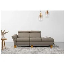 Recamiere Home Affaire "Lindgren", braun (savannah), B:206cm H:84cm T:93cm, 100% Polyester, Sofas, Recamiere, wahlweise motorische TV-Funktion, Bettkasten und Kopfteilverstellung