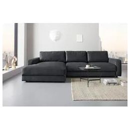 Ecksofa Home Affaire "Bloomfield, elegant, viel Platz, Mega Couch, Breite 303cm, L-Form", grau (anthrazit), B:303cm H:84cm T:176cm, 100% Polyester, Sofas, Ecksofa, extra tiefe Sitzfl&auml;che, wahlweise mit Sitztiefenverstellung