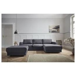 Ecksofa OTTO HOME "Hobro L-Form", grau (hellgrau), B:264cm H:80cm T:175cm, Luxus-Microfaser Lederoptik (100% Polyester);Struktur grob (100% Polyester);Samtoptik (100% Polyester), Sofas, Ecksofa, in 3 Bezugsqualit&auml;ten in vielen Farben, Design by Morten Georgsen