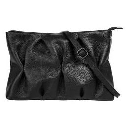 Umh&auml;ngetasche CLUTY, Damen, Gr. B/H/T: 24cm x 20cm x 5cm onesize, schwarz, Leder, leicht gl&auml;nzend, unifarben, Taschen Umh&auml;ngetasche, echt Leder, Made in Italy