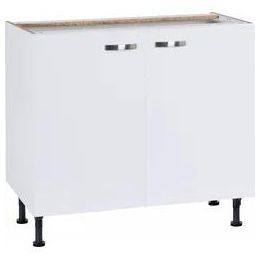 Unterschrank KOCHSTATION "KS-Cara", wei&szlig; (wei&szlig;, wei&szlig;), B:90cm H:87cm T:58,4cm, Schr&auml;nke, Unterschrank, Breite 90 cm