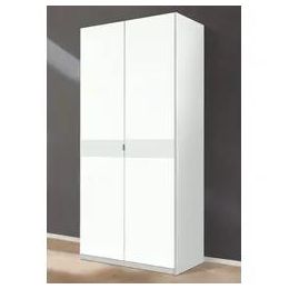 Kleiderschrank Priess "Dreht&uuml;renschrank Kleiderschrank Schrank Schlafzimmerschrank Madrid", wei&szlig; (wei&szlig;, wei&szlig;glas), B:94cm H:193cm T:54cm, Holzwerkstoff, Schr&auml;nke, Kleiderschrank, mit farbiger Glasauflage, erweiterbar mit Schrankaufsatz Madrid