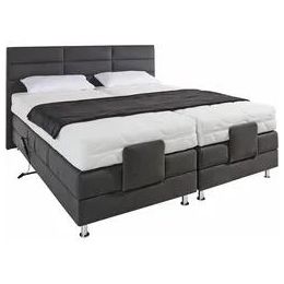 Boxbett, grau (anthrazit), B:194cm L:210cm, Box und Kopfteil: Feinstrukturstoff (77% Polyester und 23% Viskose);Bezug der Obermatratze: 100% Polyester, Westfalia Schlafkomfort, Komplettbetten, Boxspringbett, mit Motor in diversen Ausf&uuml;hrungen