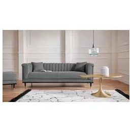 3-Sitzer Home Affaire "Chamby New", grau, B:210cm H:71,5cm T:85cm, Boucl&eacute; (100% Polyester), Sofas, im Boucl&eacute;-Strukturbezug mit Steppung im Lehnenbereich