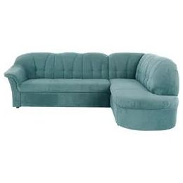 Ecksofa DOMO collection "Pegnitz, zeitlose und elegante R&uuml;ckensteppung, Breite 246cm, L-Form", blau (petrol), B:246cm H:82cm T:180cm, 95% Polyester, 5% Nylon, Sofas, Ecksofa, wahlweise mit Bettfunktion
