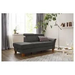 Recamiere Home Affaire "Conville", braun (espresso), B:194cm H:84cm T:93cm, 100% Polyester, Sofas, Recamiere, incl. Kopfteilverstellung, Federkern, wahlweise mit Bettkasten