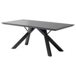 Esstisch MCA furniture "Everett, TOPSELLER", grau (anthrazit, schwarz matt lackiert, anthrazit), B:180cm H:75cm T:95cm, 100% Metall, Sicherheitsglas 8 mm, Tische, Esstisch, mit Glasplatte, modern, pflegeleicht, Metallgestell
