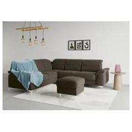 Sit & More Ecksofa SIT & MORE "Sinatra L-Form", braun (espresso), B:251cm H:85cm T:231cm, 90% Polyester, 10% Polyamid, Sofas, Ecksofa, optional mit Kopfteilverstellung und Armteilfunktion