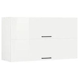 Klapph&auml;ngeschrank KOCHSTATION "KS-Trier", wei&szlig; (wei&szlig; hochglanz, wei&szlig;), B:100cm H:57cm T:34cm, Holzwerkstoff, MDF, Schr&auml;nke, mit 2 Klappen, Breite 100 cm