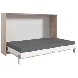 Schrankbett wimex "Juist Schrankklappbett G&auml;stebett", braun (eiche s&auml;gerau nachbildung), H:134cm, Schrankbetten, horizontal klappbar, 3 Liegefl&auml;chen, mit Lattenrost, Made in Germany