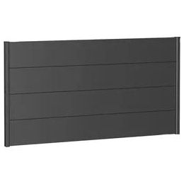Sichtschutzelement BioHort, silber (silberfarben, metallic), H:91cm L:180cm, Stahlblech, Zaunelemente, 4 Metall-Paneele und 2 F&uuml;hrungsschienen, LxH: 180x91 cm