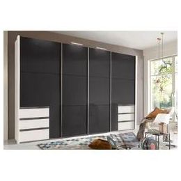 Schwebet&uuml;renschrank wimex "Level by fresh to go", wei&szlig; (wei&szlig;, grauglas), B:350cm H:216cm, Schr&auml;nke, Schwebet&uuml;renschrank, mit Glast&uuml;ren und Synchron&ouml;ffnung