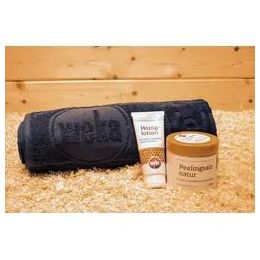 Pflege-Geschenkset Weka "VERW&Ouml;HN DICH", grau (anthrazit), 100ml 500 g, Hautpflegemittel, Geschenk-Set, Sauna-Wellness-Set
