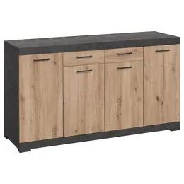 Kommode FMD "Bristol", braun (matera, artisan eiche), B:160cm H:89,9cm T:49,9cm, Sideboards, Kommode, Breite 160 cm