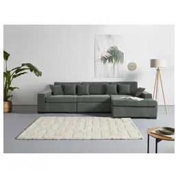 Ottomane Home Affaire "Skara L-Form", grau, B:310cm H:86cm T:100cm, 100% Polyester, Sofas, Ottomane, Lounge-Sofa mit Federkernpolsterung, in vielen Bezugsvarianten