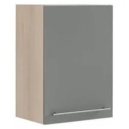 H&auml;ngeschrank Optifit "Bern", grau (basaltgrau, akaziefarben), B:50cm H:70,4cm T:34,9cm, Schr&auml;nke, H&auml;ngeschrank, Breite 50 cm, 70 cm hoch, mit 1 T&uuml;r, mit Metallgriff