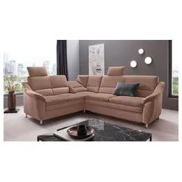 Ecksofa Home Affaire "Cardoso L-Form", braun, B:249cm H:90cm T:209cm, Luxus-Microfaser Lederoptik (100% Polyester);Luxus-Microfaser (100% Polyester);Luxus-Microfaser ALTARA NUBUCK (100% Polyester);Struktur (100% Polyester), Sofas, Ecksofa, Federkern, wahlweise mit Bett, Schubkasten, teilweise Relaxfunktion