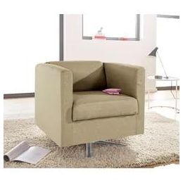 Sessel Home Affaire "Bob Drehsessel, Clubsessel und Cocktailsessel - alles passt", beige, B:72cm H:71cm T:75cm, Feinstruktur weich (92% Polyester, 8% Nylon);Struktur fein ( 100% Polyester);Struktur (30% Polyester, 70% Polyacryl);Struktur grob (40% Polyester, 60% Polyacryl), Sessel, Sessel, drehbar mit Sternfu&szlig;