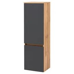 Midischrank Welltime "Kaunas", grau (matt grau, wotaneiche), B:40cm H:130cm T:35cm, Holzwerkstoff, Schr&auml;nke, Midischrank, 40 cm breit, Soft-Close-Funktion