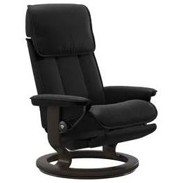 Relaxsessel stressless "Admiral", schwarz (schwarz batick), B:87cm H:101cm T:78cm, Leder BATICK: BATICK ist ein leicht korrigiertes, durchgef&auml;rbtes und genarbtes M&ouml;belleder, bei dem die meisten Unebenheiten und Spuren in der Regel entfernt wurden., Sessel, Relaxsessel, verstellbar, optional 2-motorisch, Gr&ouml;&szlig;e M & L, Gestell Wenge