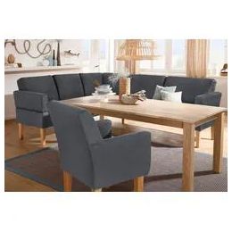 Eckbank Home Affaire "Fehmarn", grau, B:255cm H:98cm T:210cm, Microfaser in Antik Leder Optik aus 100% Polyester, Sitzb&auml;nke, Eckbank, wahlweise langer Schenkel links oder rechts