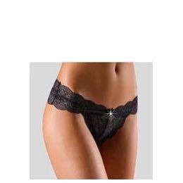 Rioslip Lascana, Damen, Gr. 40/42, schwarz, Mesh, Spitze, Obermaterial: 85% Polyamid, 15% Elasthan, Unterhosen, aus floraler Spitze