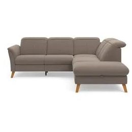 Sit & More Ecksofa SIT & MORE "Romero L-Form", grau (taupe), B:250cm H:91cm T:220cm, 90% Polyester 10%Polyamid, Sofas, Ecksofa, wahlweise mit oder ohne TV-Funktion, Bettfunktion, Bettkasten