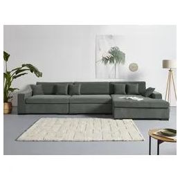 Sofa-Eckelement Home Affaire "Skara XXL L-Form", grau, B:400cm H:86cm T:190cm, 100% Polyester, Polsterelemente, Lounge-Sofa XXL mit Federkern-Polsterung, in vielen Bezugsvarianten