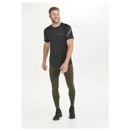 Funktionstights Endurance "SAMIEN", Herren, Gr. 3XL, EURO-Gr&ouml;&szlig;en, gr&uuml;n (olivgr&uuml;n), 72% Nylon, 28% Elasthan, mehrfarbig, lang, Hosen, mit reflektierenden Elementen