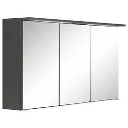 Spiegelschrank Welltime "Lucca", grau (graphit), B:120cm H:66cm T:20cm, Holzwerkstoff, MDF, Schr&auml;nke, Spiegelschrank, mit LED Beleuchtung
