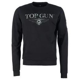 Sweater Top Gun "TG20213005", Herren, Gr. 48S, schwarz, Obermaterial: 100% Baumwolle ;100% Baumwolle, Sweatshirts Sweater