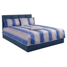 Polsterbett, blau, B:110cm L:210cm, Bezug Bett: Microfaser (100% Polyester);Bonnell-Federkernmatratze: 51% Polypropylen, 39% Polyester und 10% Baumwolle;Kaltschaummatratze: 100% Polyester, Bezug abnehm- und waschbar bis 60C, Westfalia Schlafkomfort, Betten, Polsterbett, mit Bettkasten