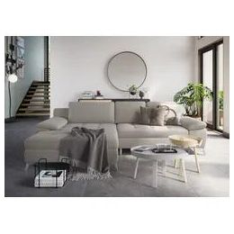 Sit & More Ecksofa SIT & MORE "Latigo L-Form", grau (elephant), B:290cm T:163cm, Sofas, Ecksofa, mit Mega-Recamiere, wahlweise mit Bettfunktion und Bettkasten