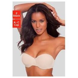 B&uuml;gel-BH Petite Fleur, Damen, Gr. 80, Cup B, beige (caramel, wei&szlig;), Jersey, Obermaterial: 93% Baumwolle, 7% Elasthan, Basic, BHs Bandeau-BH BH BH-Set Unterw&auml;sche Tr&auml;gerlose-BH B&uuml;gel-BH W&auml;sche T-Shirt-BH, mit abnehmbaren Tr&auml;gern aus Baumwolle