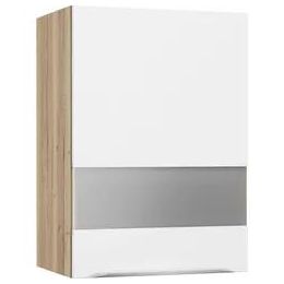 Glash&auml;ngeschrank KOCHSTATION "KS-Aken", wei&szlig; (wei&szlig;, wildeiche nachbildung), B:50cm H:70,4cm T:34,6cm, Schr&auml;nke, Glash&auml;ngeschrank