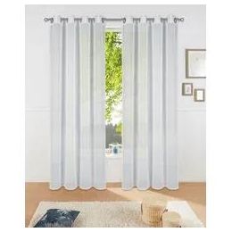 Gardine OTTO HOME "Dolly" Gr. 4, grau (hellgrau), B:140cm H:245cm, Polyester, Gardinen, Gardine, Transparent, Gewebt, Polyester