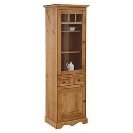 Vitrine OTTO HOME "Melissa", beige (natur gebeizt, gewachst), Schr&auml;nke, Vitrine, H&ouml;he 190 cm
