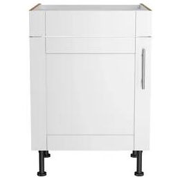 Sp&uuml;lenschrank KOCHSTATION "KS-Ahus", braun (wei&szlig; matt, wildeiche nachbildung), B:60cm H:87cm T:58,4cm, Schr&auml;nke, Sp&uuml;lenschrank, Breite 60 cm
