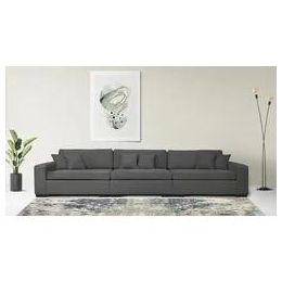 3-Sitzer Home Affaire "Skara", grau (dunkelgrau), B:310cm H:86cm T:100cm, 100% Polyester, Sofas, Lounge-Sofa mit Federkernpolsterung, in vielen Bezugsvarianten