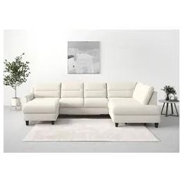 Sit & More Wohnlandschaft SIT & MORE "Far&ouml; U-Form", beige (creme), B:325cm H:90cm T:187cm, Sofas, Wohnlandschaft, inklusive Federkern, wahlweise mit Bettfunktion und Bettkasten
