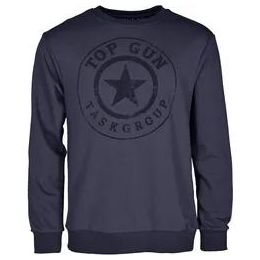 Sweater Top Gun "TG20212106", Herren, Gr. 52L, blau (navy), Obermaterial: 65% Baumwolle; 35% Polyester; 65% Baumwolle; 35% Polyester, Sweatshirts Sweater