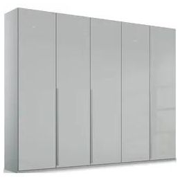 Dreht&uuml;renschrank Rauch "Kleiderschrank Schrank Garderobe W&auml;scheschrank PURISMA Glasfront", grau (seidengrau, glas seidengrau), B:251cm H:223cm T:60cm, Holzwerkstoff, Schr&auml;nke, Dreht&uuml;renschrank, schlichte Eleganz, mit umfangreicher Innenausstattung MADE IN GERMANY