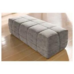 Hocker DOMO collection "Brandon", grau (grau, braun), B:150cm H:40cm T:60cm, Kunstleder SOFTLUX;Luxus-Microfaser in Antikleder-Optik(100% Polyester);Luxus-Microfaser (100% Polyester), Hocker, Polsterhocker, gro&szlig;e Ausf&uuml;hrung passend zu "Brandon", auch in Cord