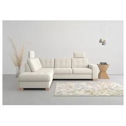 Sit & More Ecksofa SIT & MORE "Quincy L-Form", beige (creme), B:249cm H:82cm T:213cm, Sofas, Ecksofa, wahlweise mit Bettfunktion und Bettkasten