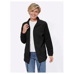 Fleecejacke Casual Looks, Damen, Gr. 26, schwarz, 100% Polyester, unifarben, l&auml;ssig geschnitten, Jacken Fleecejacke