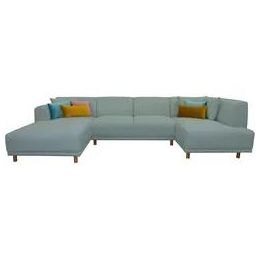 Wohnlandschaft OTTO HOME "Maroon U-Form", blau (petrol), B:358cm H:82cm T:192cm, Struktur grob ( 100% POLYPROPYLEN;Struktur fein ( 100% Polyester);Struktur (100% Polyester), Sofas, Wohnlandschaft, in skandinavischem Design, mit losen Kissen